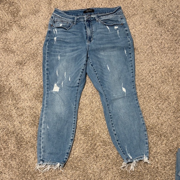 Judy Blue | Jeans | Judy Blue Light Blue Distressed Cropped Jeans ...